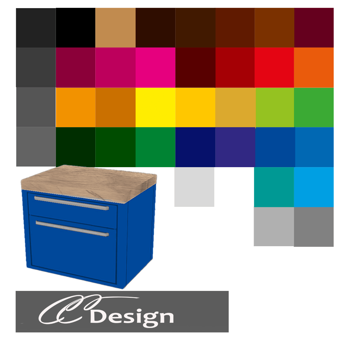 Modern kitchen counter in 35 colors with wooden countertop. - Gallery ...