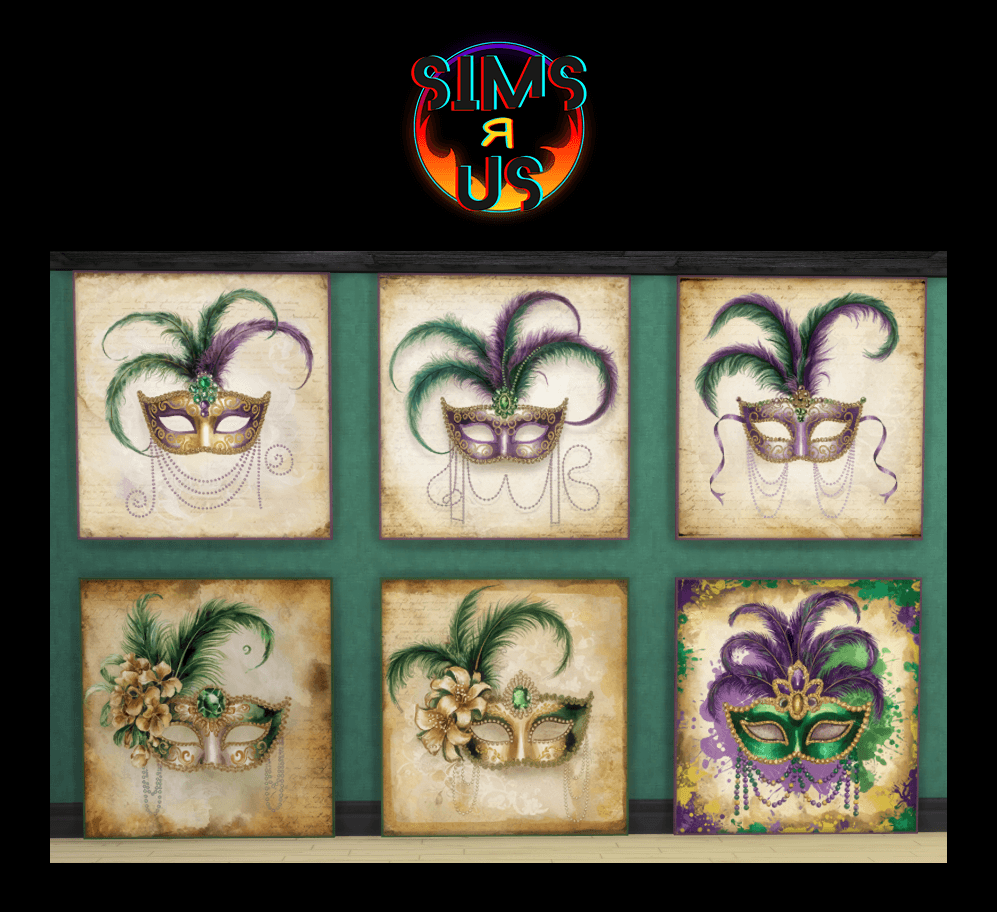 Mardi Gras Masks Paintings - Gallery - The Sims 4 Build / Buy - CurseForge