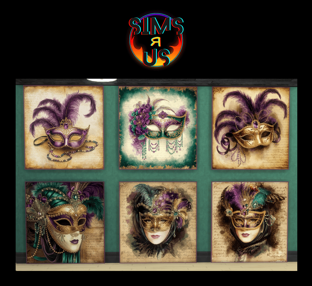 Mardi Gras Masks Paintings - Gallery - The Sims 4 Build / Buy - CurseForge