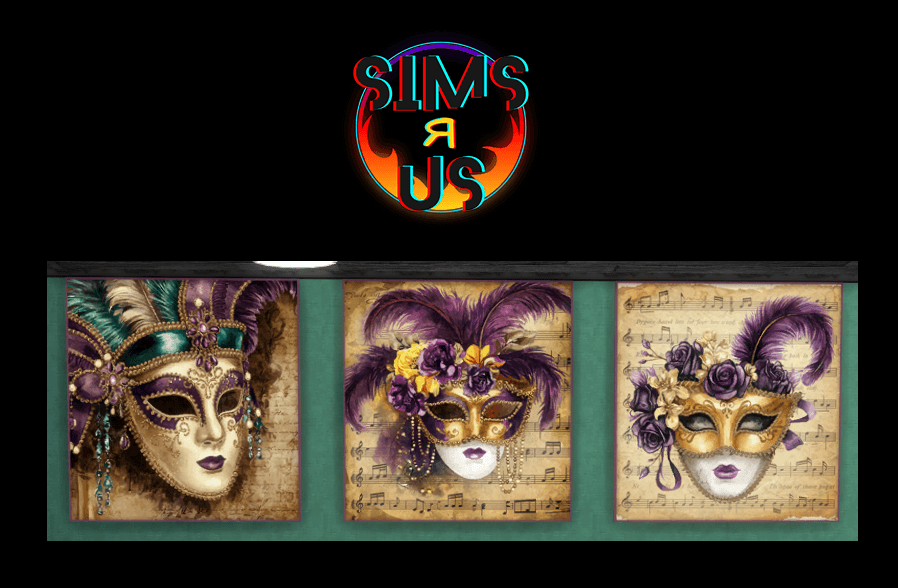 Mardi Gras Masks Paintings - Gallery - The Sims 4 Build / Buy - CurseForge