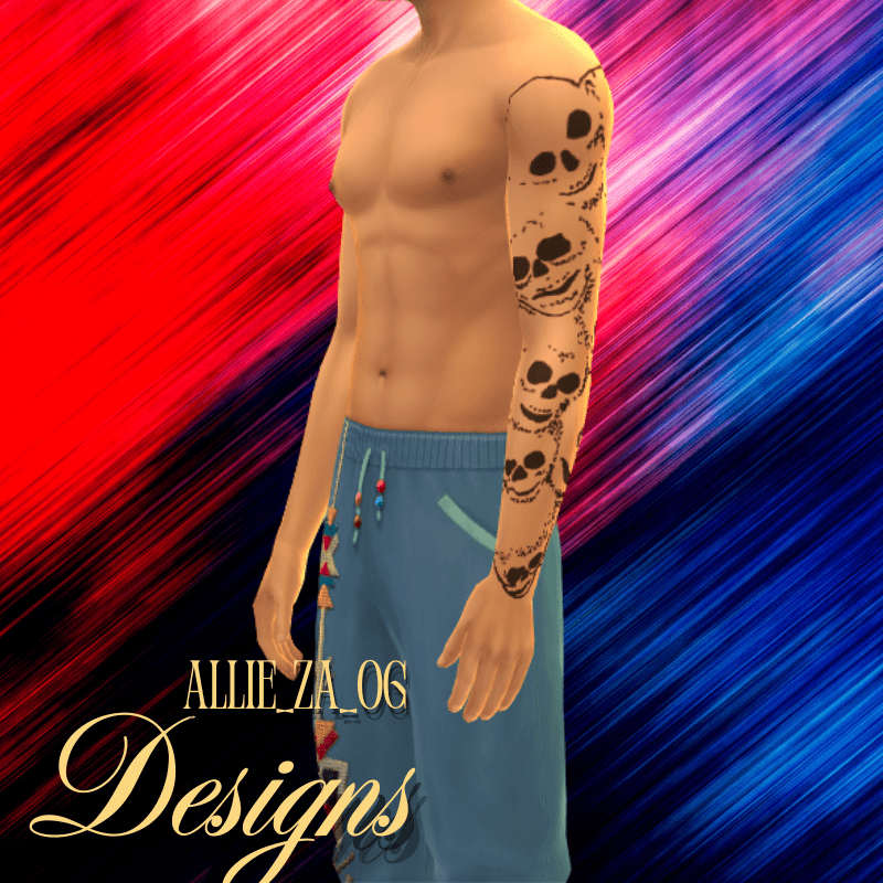 Skulls Everywhere (Full left arm tattoo) - Gallery - The Sims 4 Create ...
