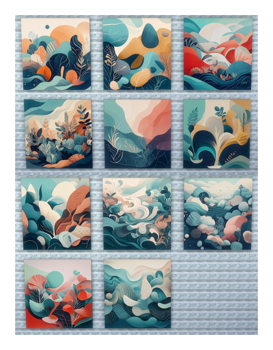 Oceanic Abstract Paintings - Gallery - The Sims 4 Build / Buy - CurseForge