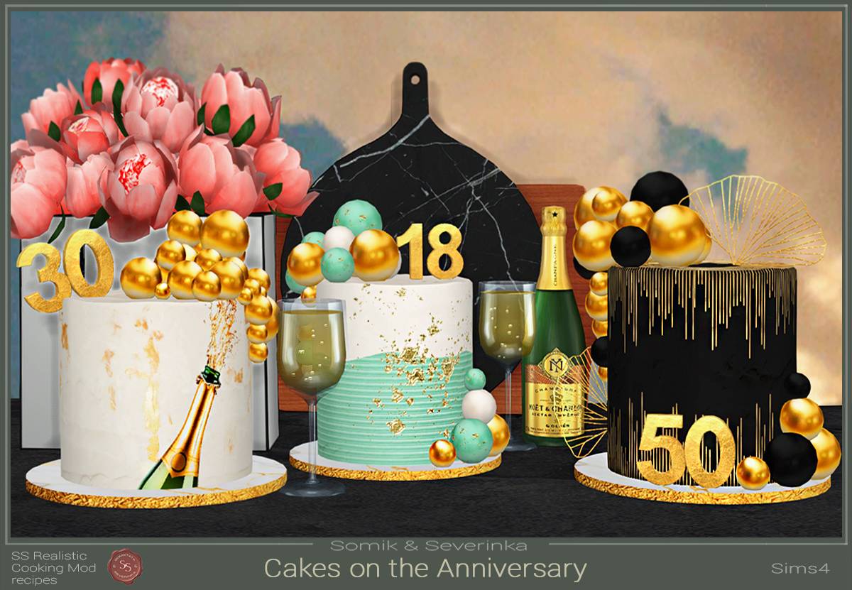 Cakes for the celebration of 18, 30 and 50 years - The Sims 4 Mods ...