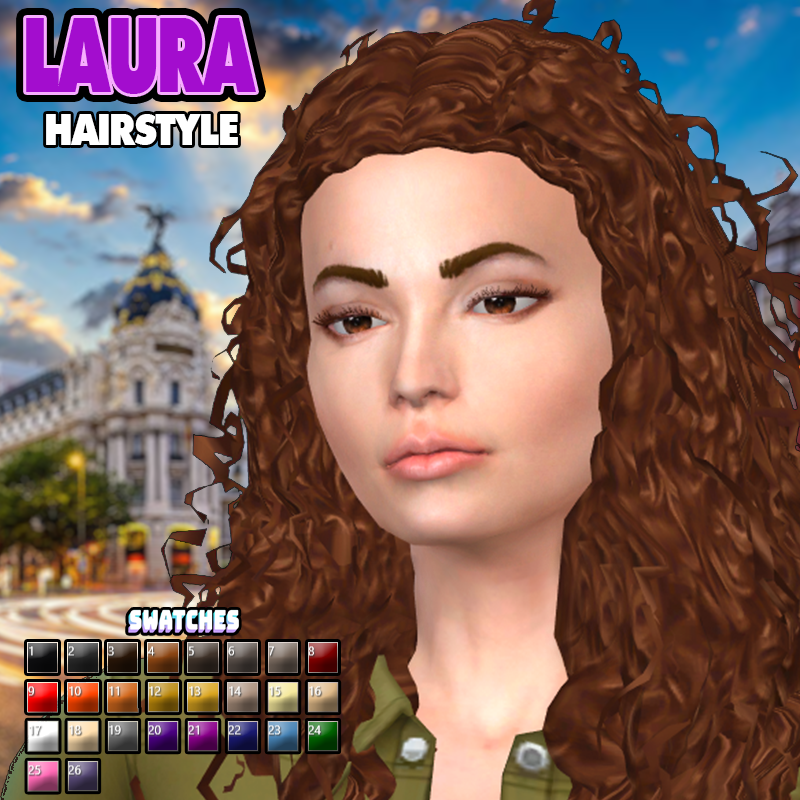 Laura hairstyle by Jochi - Gallery - The Sims 4 Create a Sim - CurseForge