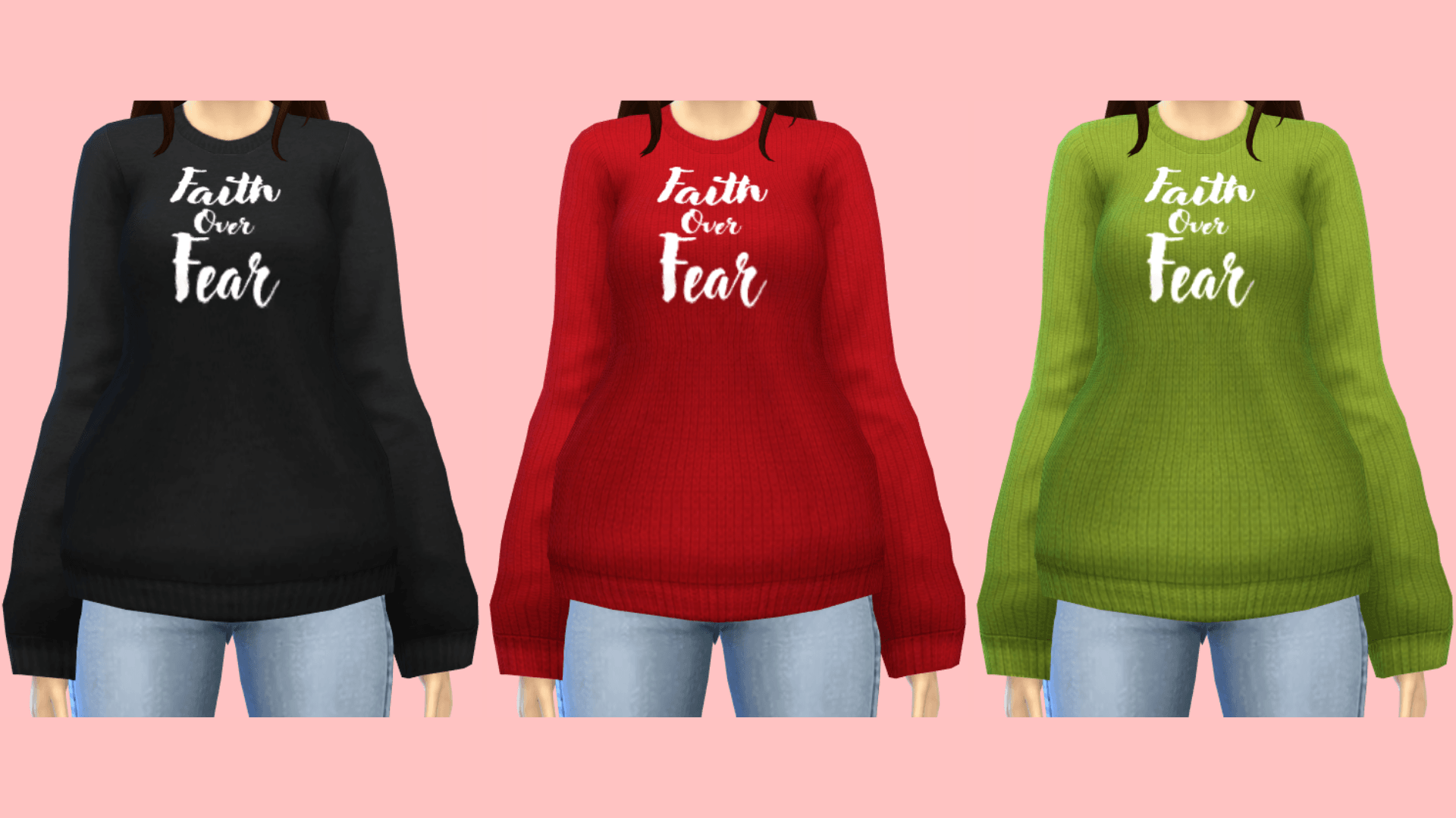 Faith Over Fear Sweatshirt - Gallery - The Sims 4 Create a Sim - CurseForge