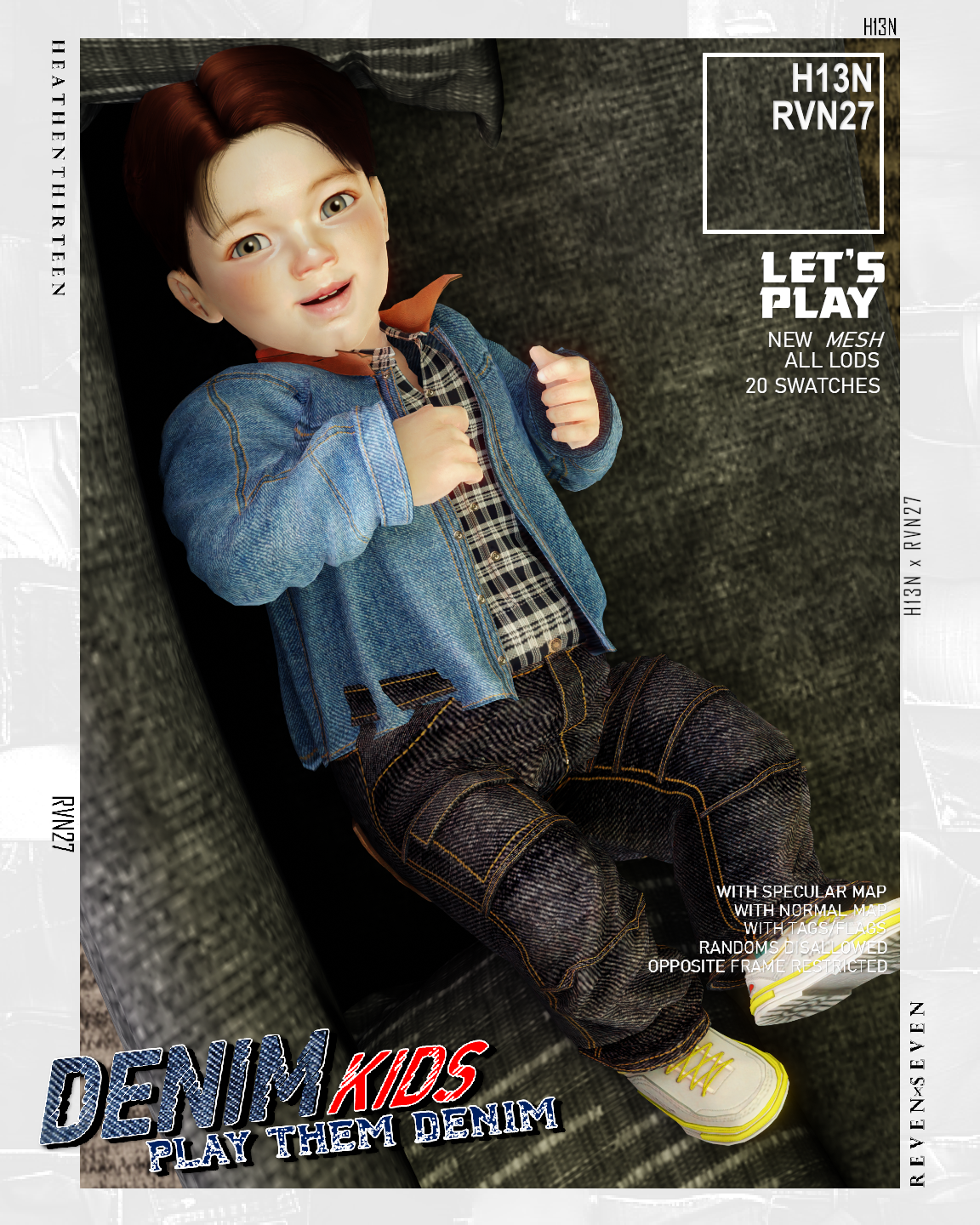 Infant's Vintage Punk Casual Retro Denim Jeans - The Sims 4 Create a ...