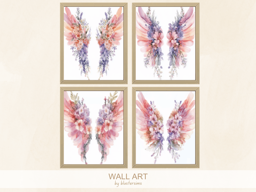 Pink Wings Wall Art by BlusterSims - Gallery - The Sims 4 Build / Buy ...