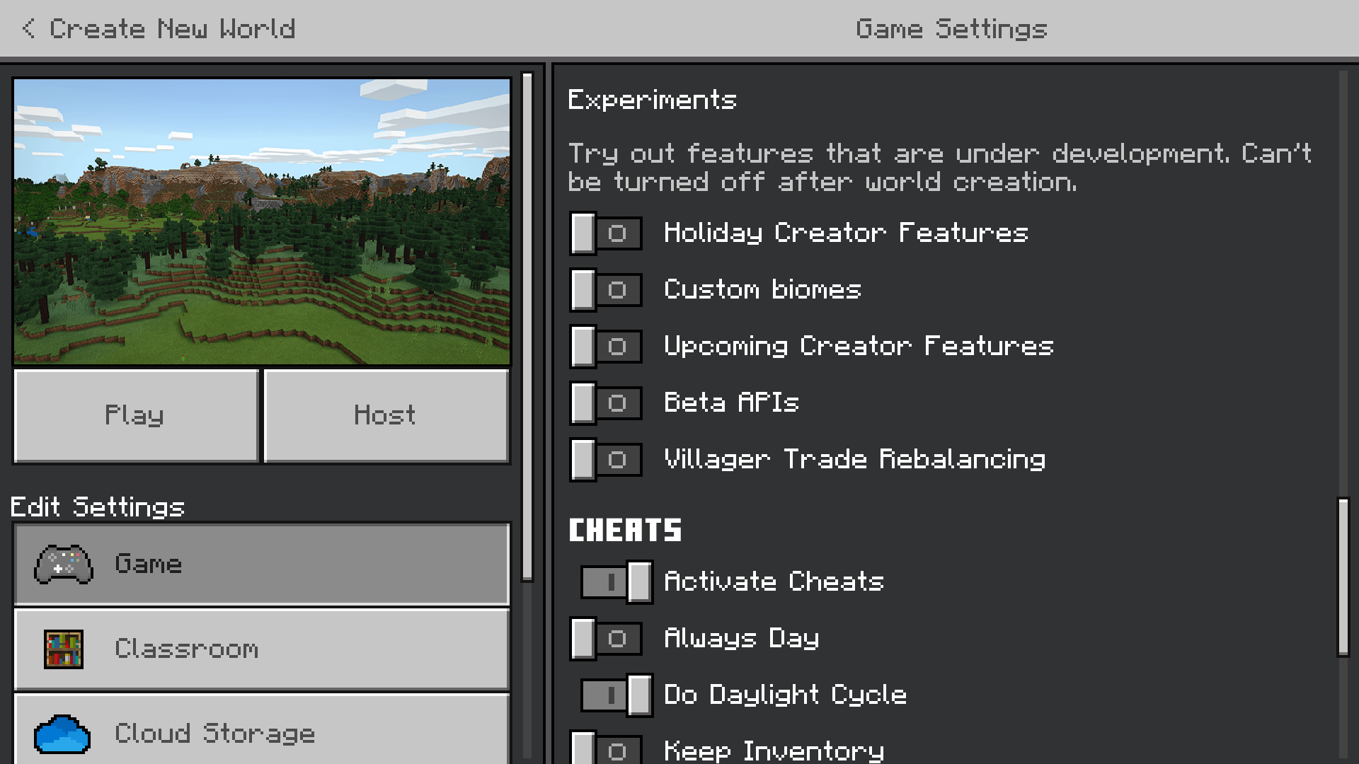 Enable Experiments on Education Pack - Gallery - Minecraft Bedrock ... Enable Experiments on Education Pack - Gallery - Minecraft Bedrock ...