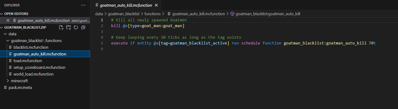 Goatman Blacklist Utility - Gallery - Minecraft Data Packs - CurseForge