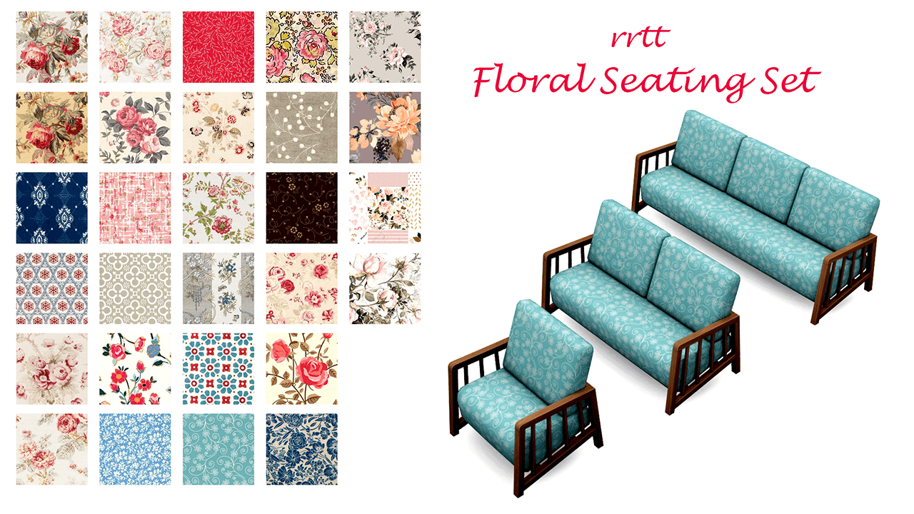 Floral Seating Set: Love Seat - Gallery - The Sims 4 Build / Buy ...