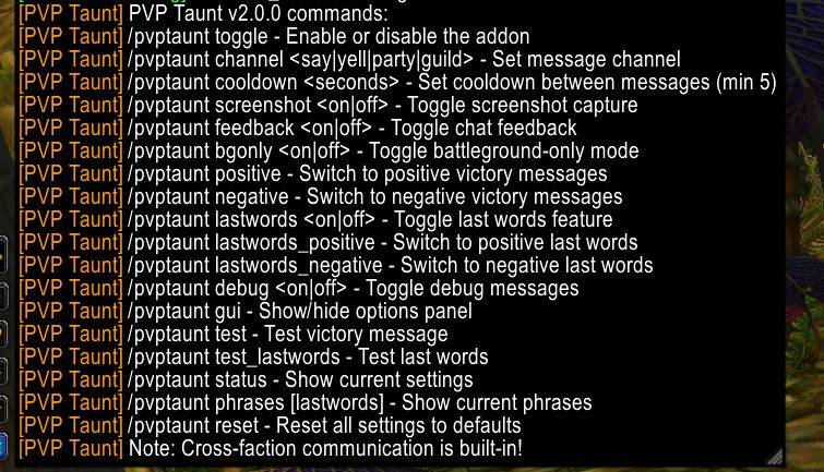 PVPTaunt: Cross Faction Chat translation & Automated BG Messages - Gallery - World of Warcraft ...