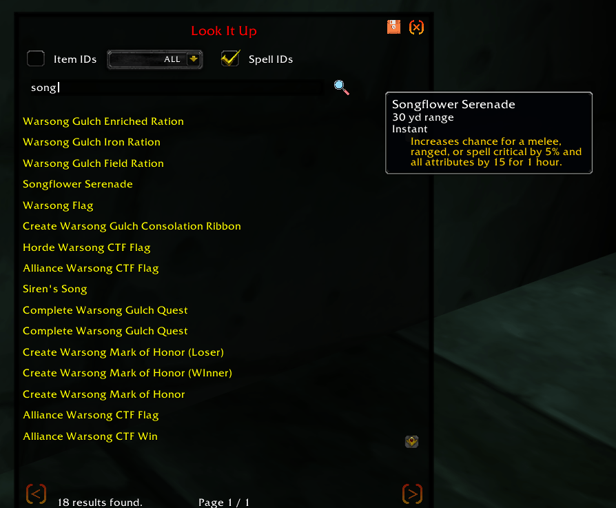 Look it Up - World of Warcraft Addons - CurseForge