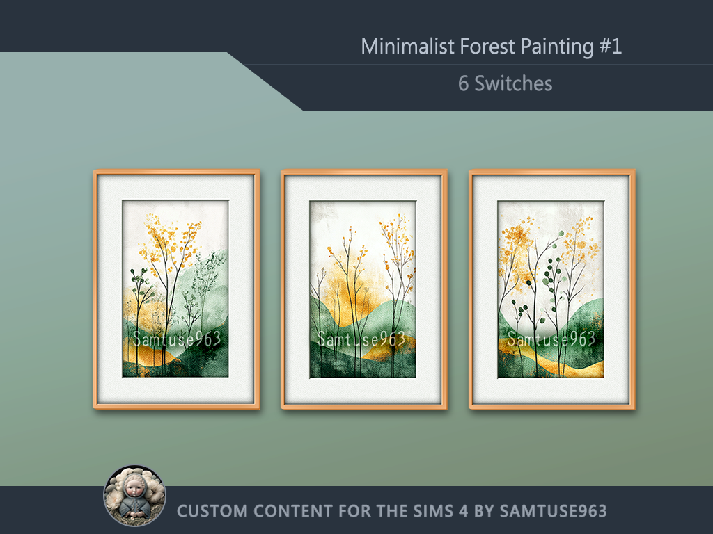 Minimalist Forest Painting #1 Sellable Extra A Samtuse963 - The Sims 4 ...