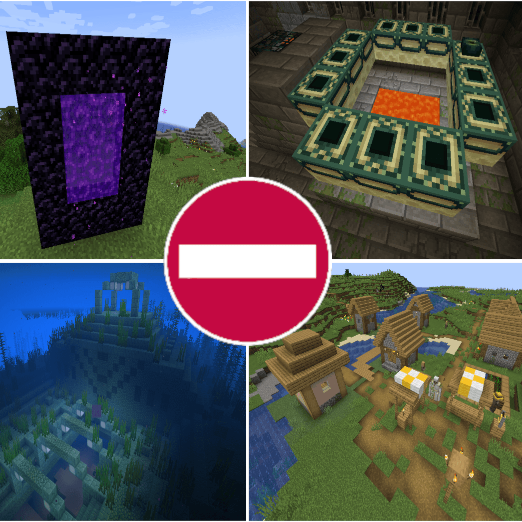 Structure Control: Ruined Portals, Villages, Stronghold, Nether Portal ...
