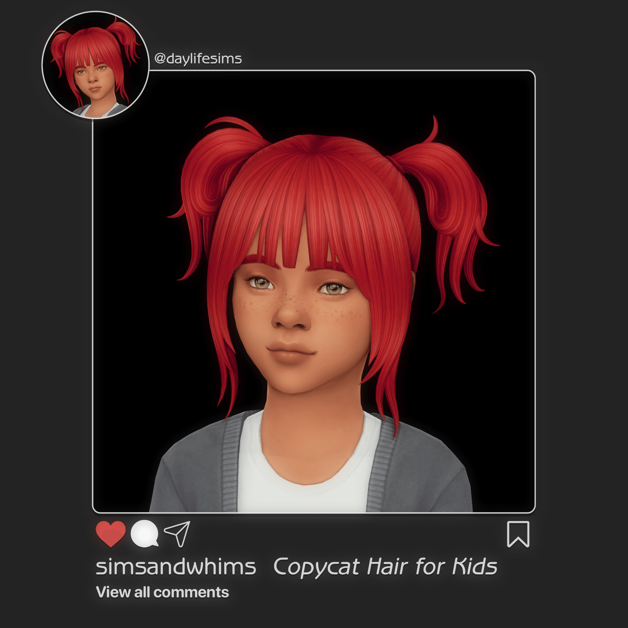 Copycat Hair for Kids (daylifesims) - The Sims 4 Create a Sim - CurseForge