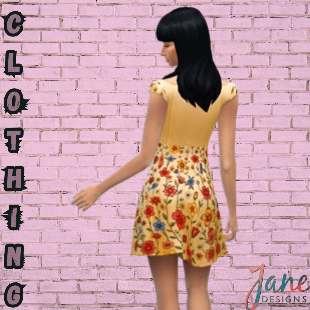 Vibrant spring dress - requires city living - The Sims 4 Create a Sim ...