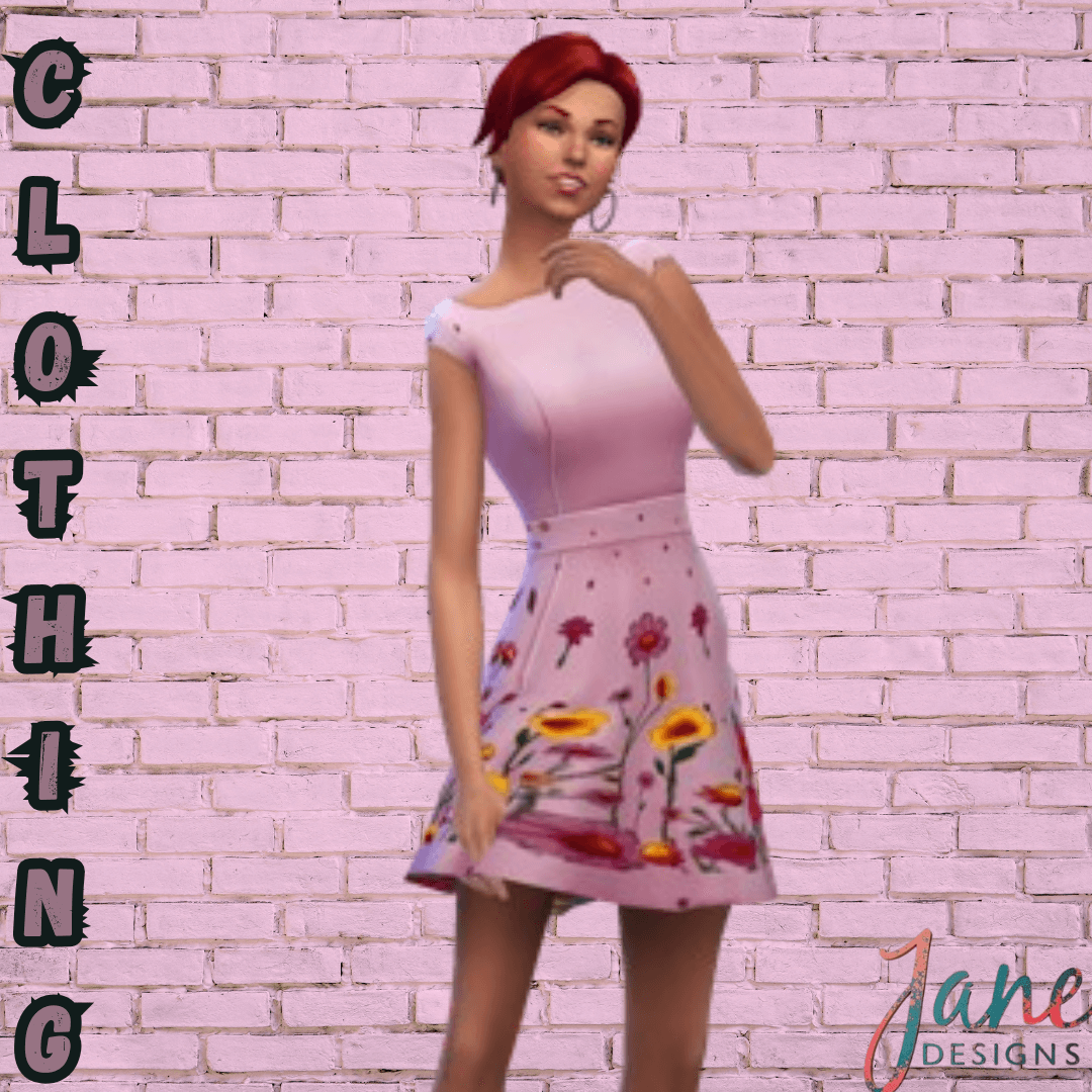 Vibrant spring dress - requires city living - The Sims 4 Create a Sim ...