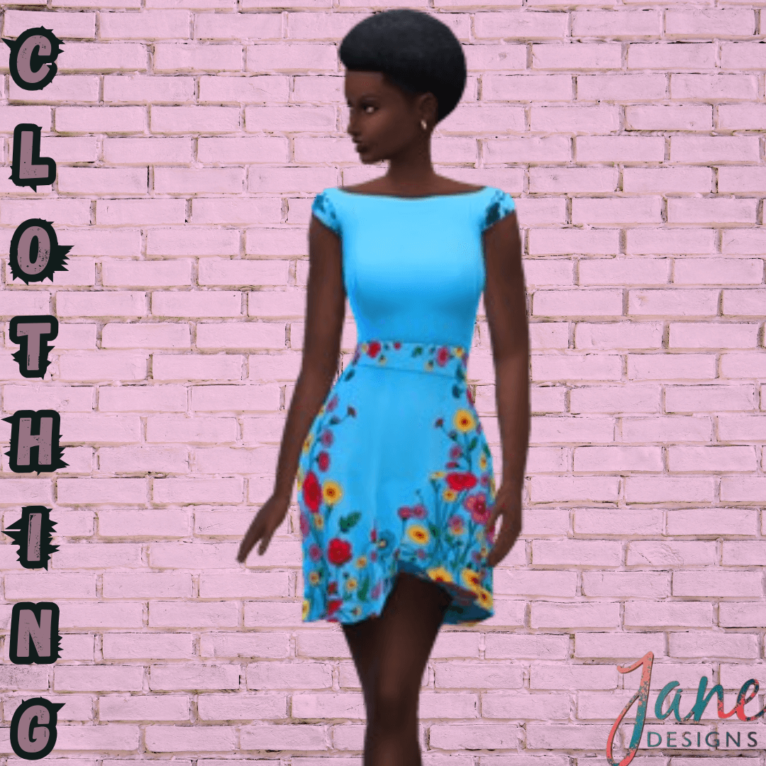 Vibrant spring dress - requires city living - The Sims 4 Create a Sim ...