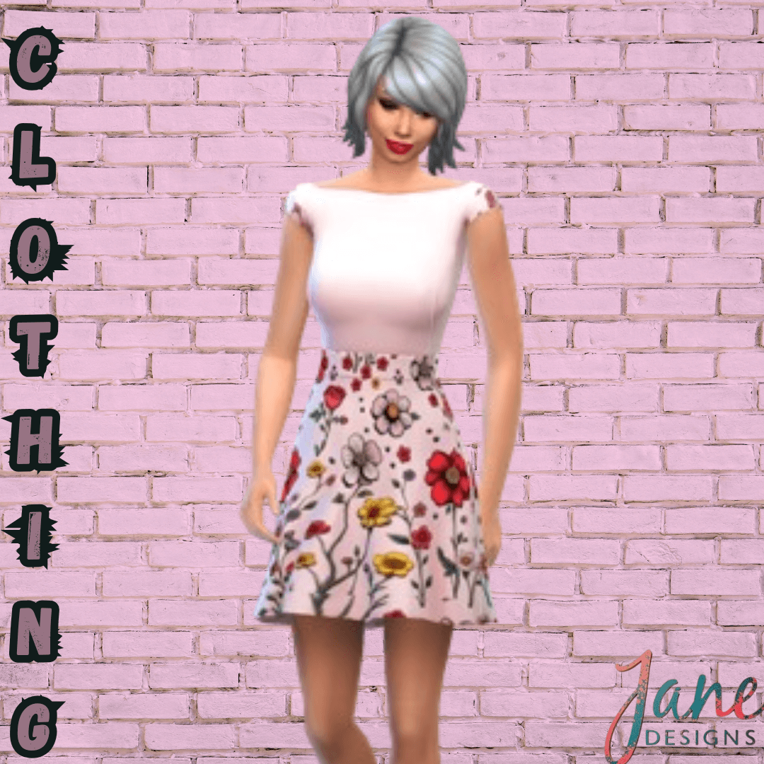 Vibrant spring dress - requires city living - The Sims 4 Create a Sim ...