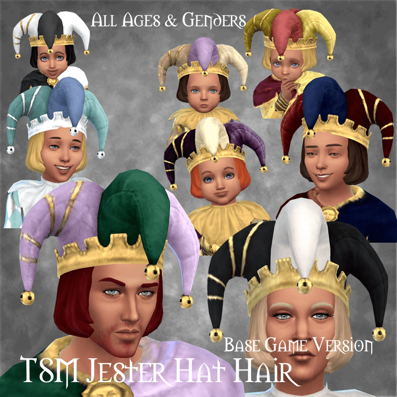 TSM Jester Hat-Hair - for base game - Gallery - The Sims 4 Create a Sim ...