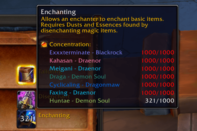 Concentration Recharge - Multi-character Concentration Tracker - World of Warcraft Addons ...