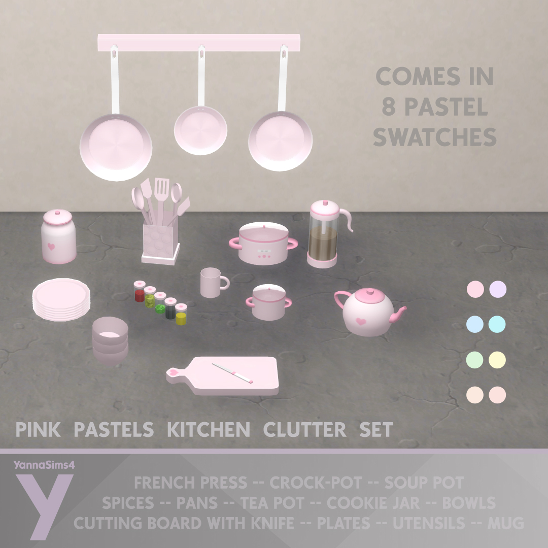 Pink Pastels Kitchen Clutter Set - Gallery - The Sims 4 Build / Buy ...