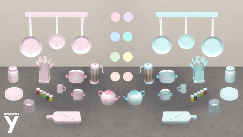 Pink Pastels Kitchen Clutter Set - Gallery - The Sims 4 Build / Buy ...