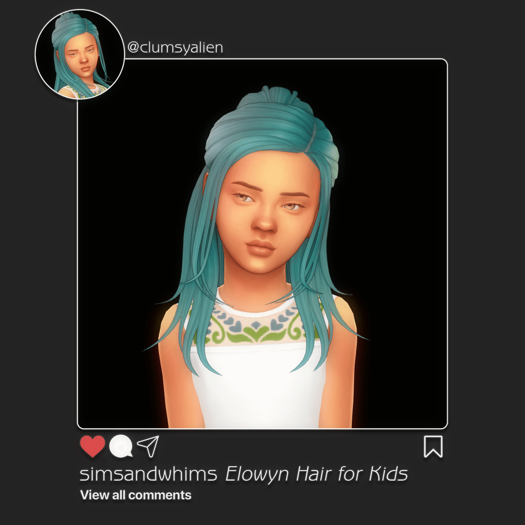 Elowyn Hair for Kids (clumsyalien) - The Sims 4 Create a Sim - CurseForge