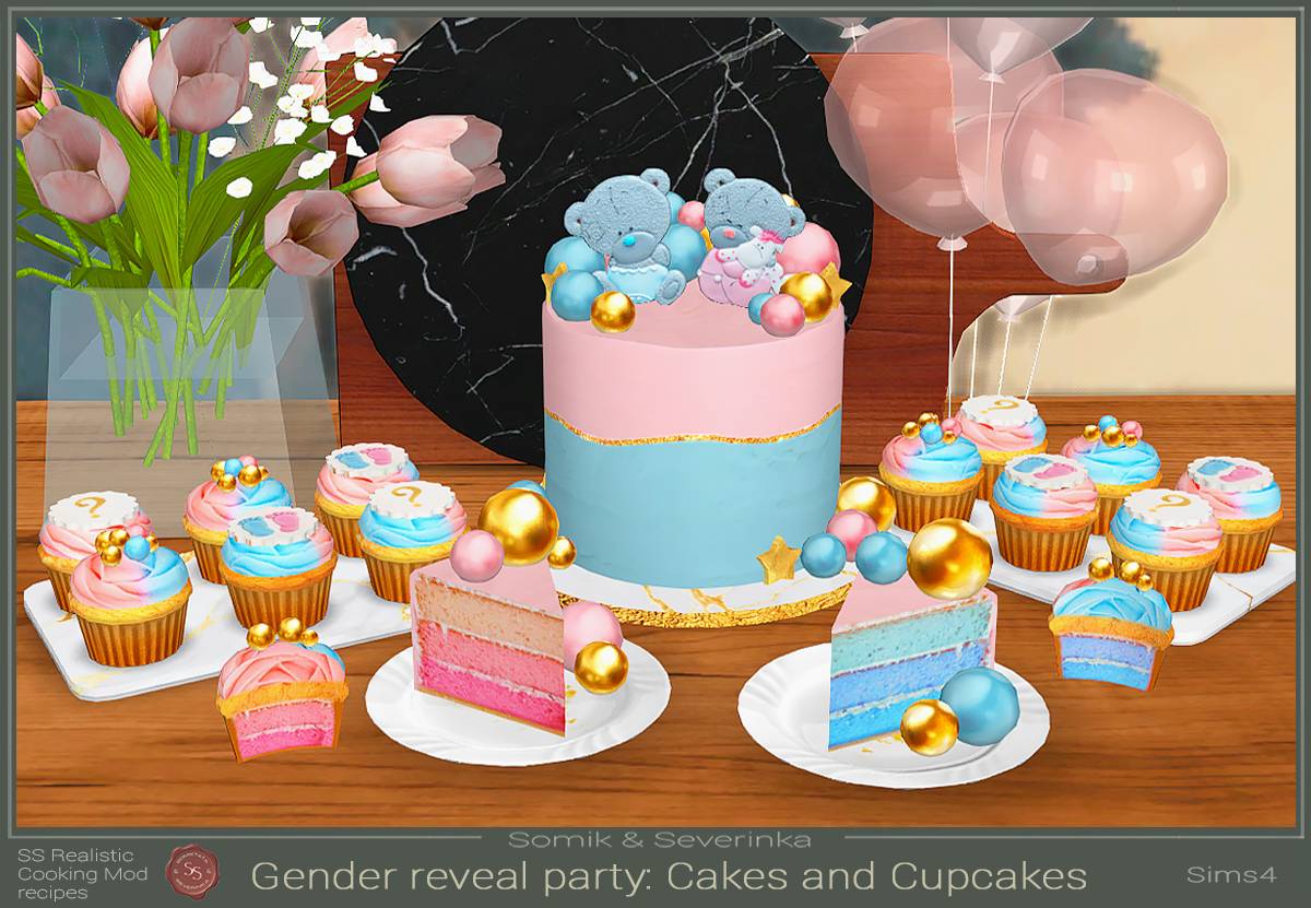 Cakes and cupcakes for the Gender Party - The Sims 4 Mods - CurseForge