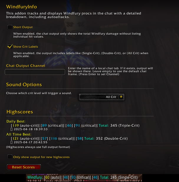 WindfuryInfo - Gallery - World of Warcraft Addons - CurseForge