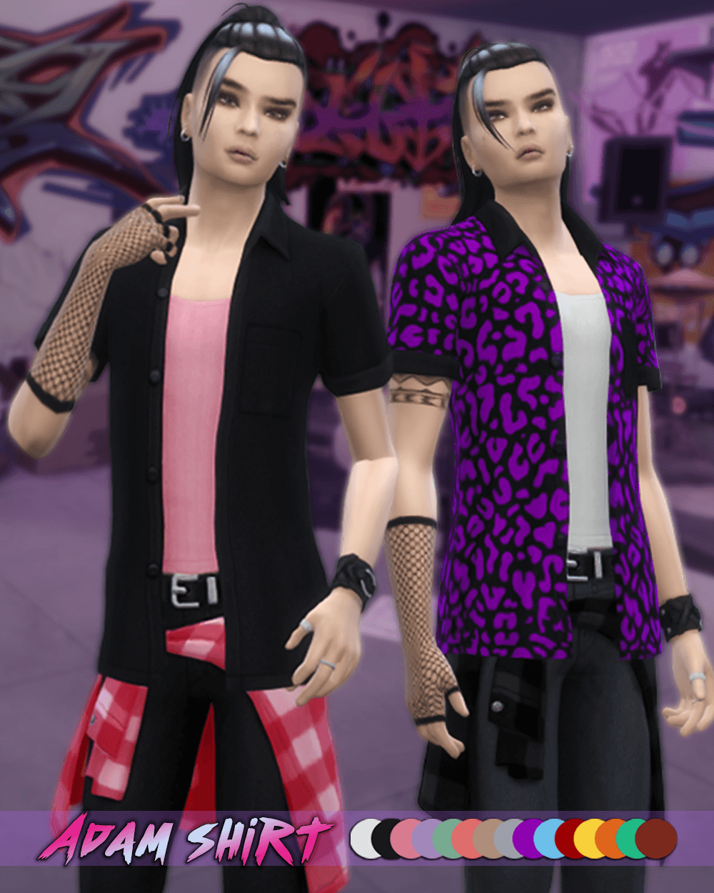 Adam Shirt (Mix Tape Collection) - The Sims 4 Create a Sim - CurseForge