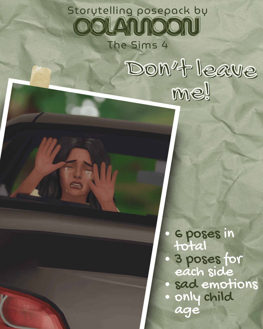 [Oolamoon] Don't leave me! Posepack - Gallery - The Sims 4 Mods ...