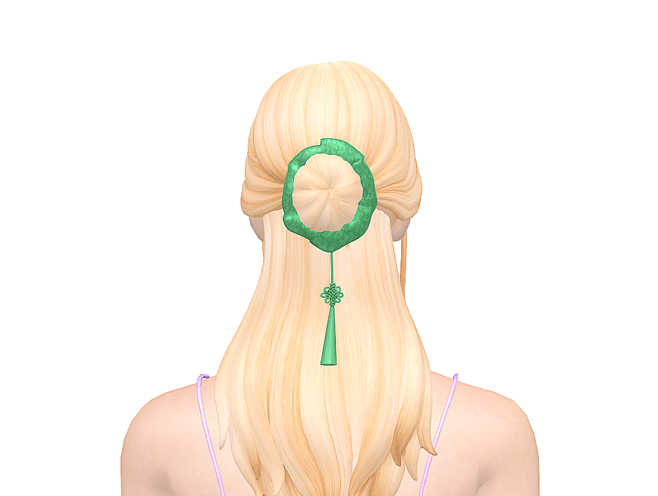 Sojin Hair & Norigae Scrunchie - Gallery - The Sims 4 Create a Sim ...