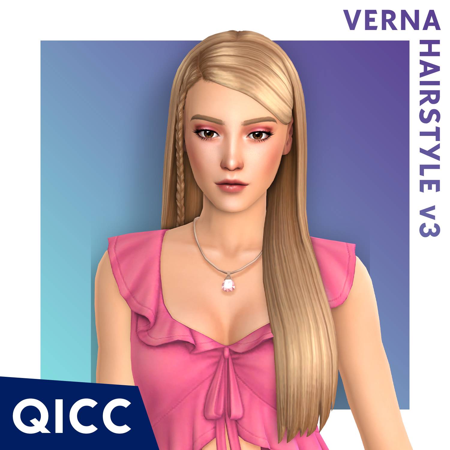 QICC - Verna Hair variant 3 - Gallery - The Sims 4 Create a Sim - CurseForge