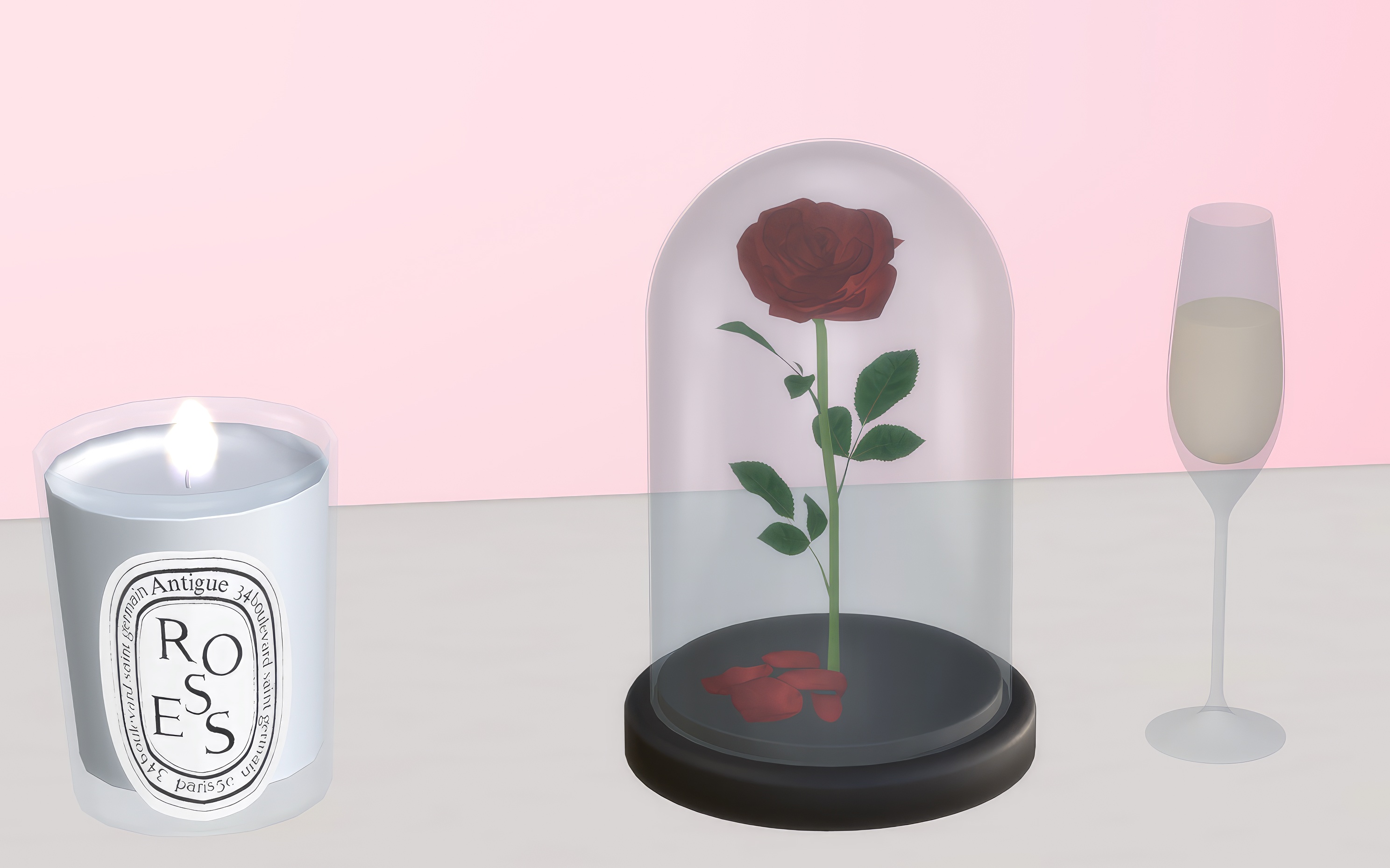 Rose in glass case - set - The Sims 4 Build / Buy - CurseForge