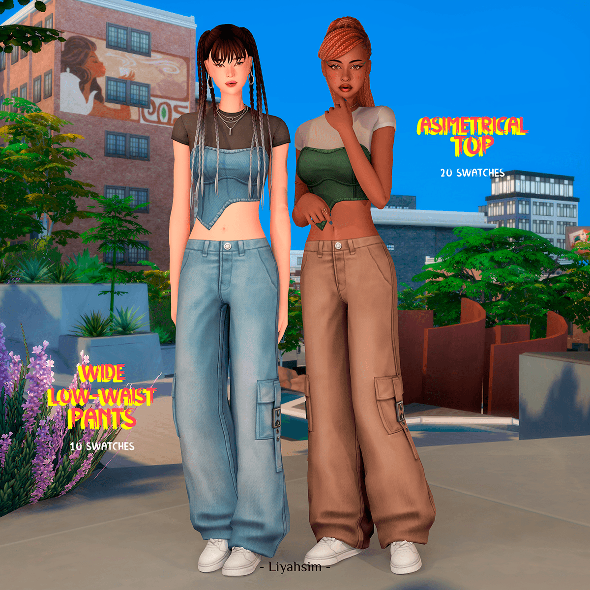 Denim Collection - Wide Low-Waist Pants - Gallery - The Sims 4 Create a ...