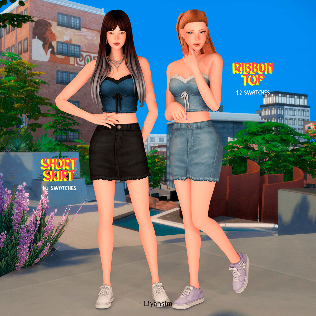 Denim Collection - Ribbon Top - Gallery - The Sims 4 Create a Sim ...