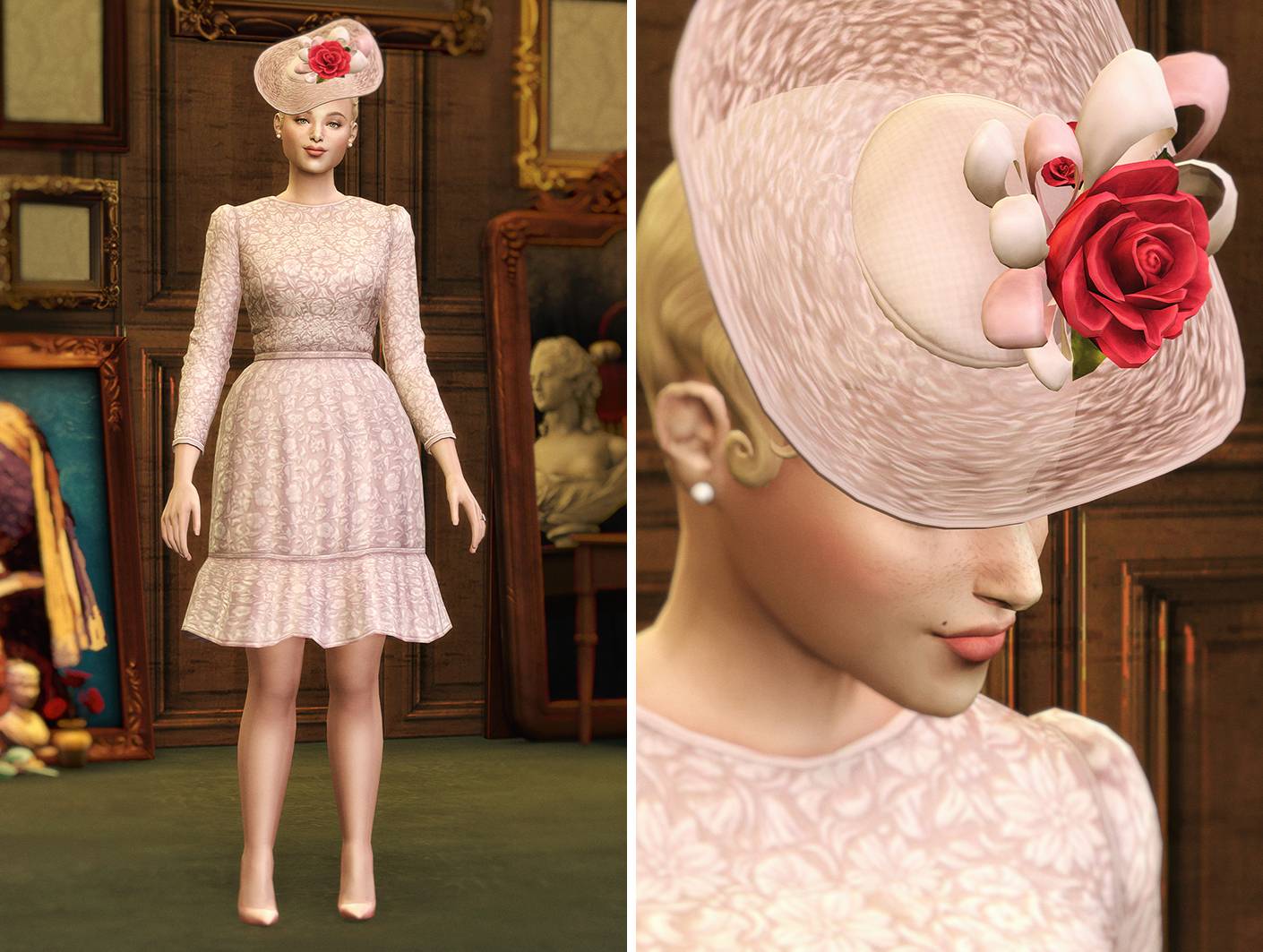 Princess of XVIII - Dresses & Fascinator Hat Set - The Sims 4 Create a ...