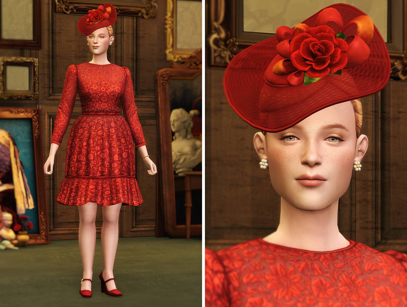 Princess of XVIII - Dresses & Fascinator Hat Set - The Sims 4 Create a ...