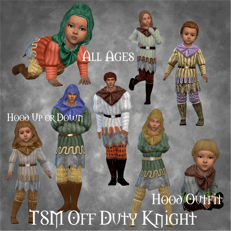 TSM Off Duty Knight Hood Outfit All Ages - Gallery - The Sims 4 Create ...