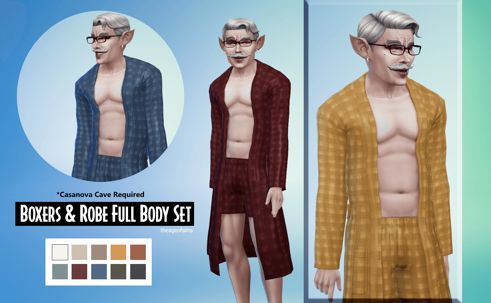 Boxers & Robe Outfit - [Casanova Cave required] - Gallery - The Sims 4 ...