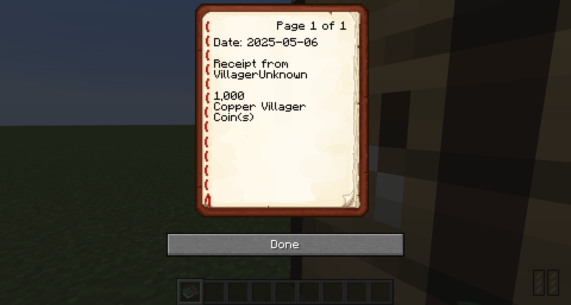 Bookkeeping for Villager Coin (Receipts & Ledgers) - Minecraft Mods ...