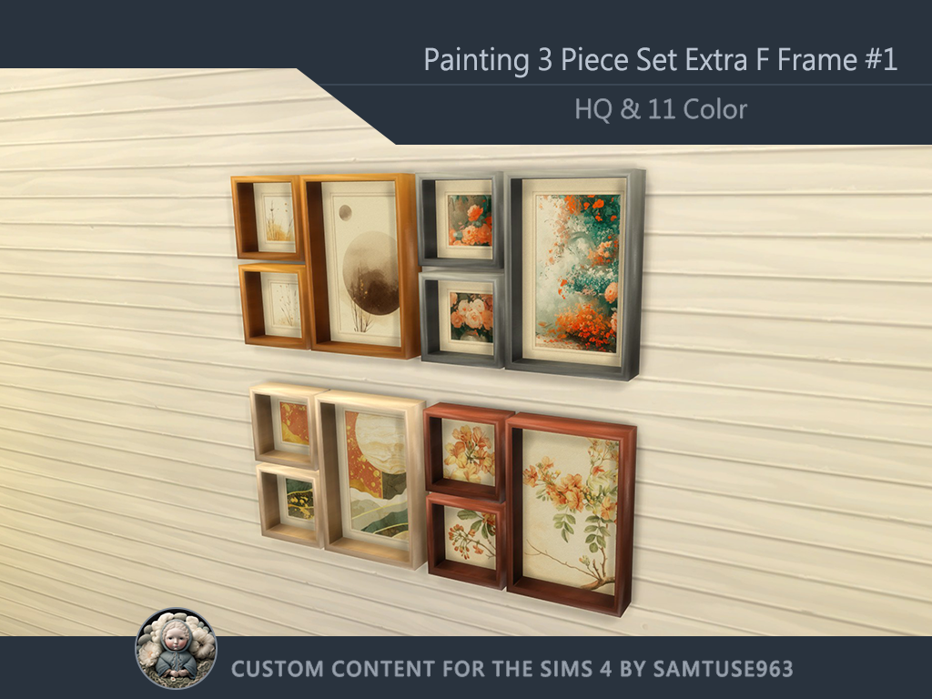 HQ Painting 3 Piece Set Extra F Frame #1 Samtuse963 - The Sims 4 Build / Buy - CurseForge