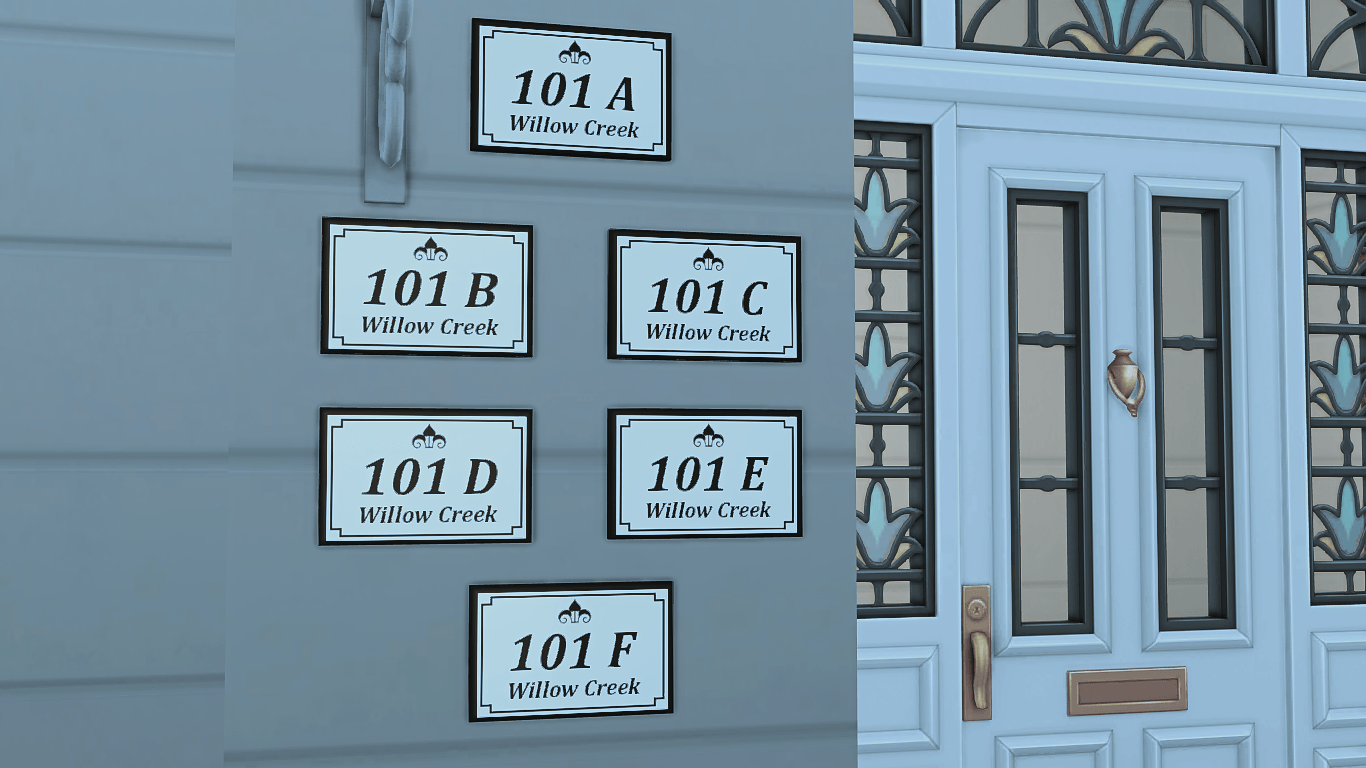 Apartment address plaques for apartments - Gallery - The Sims 4 Build ...