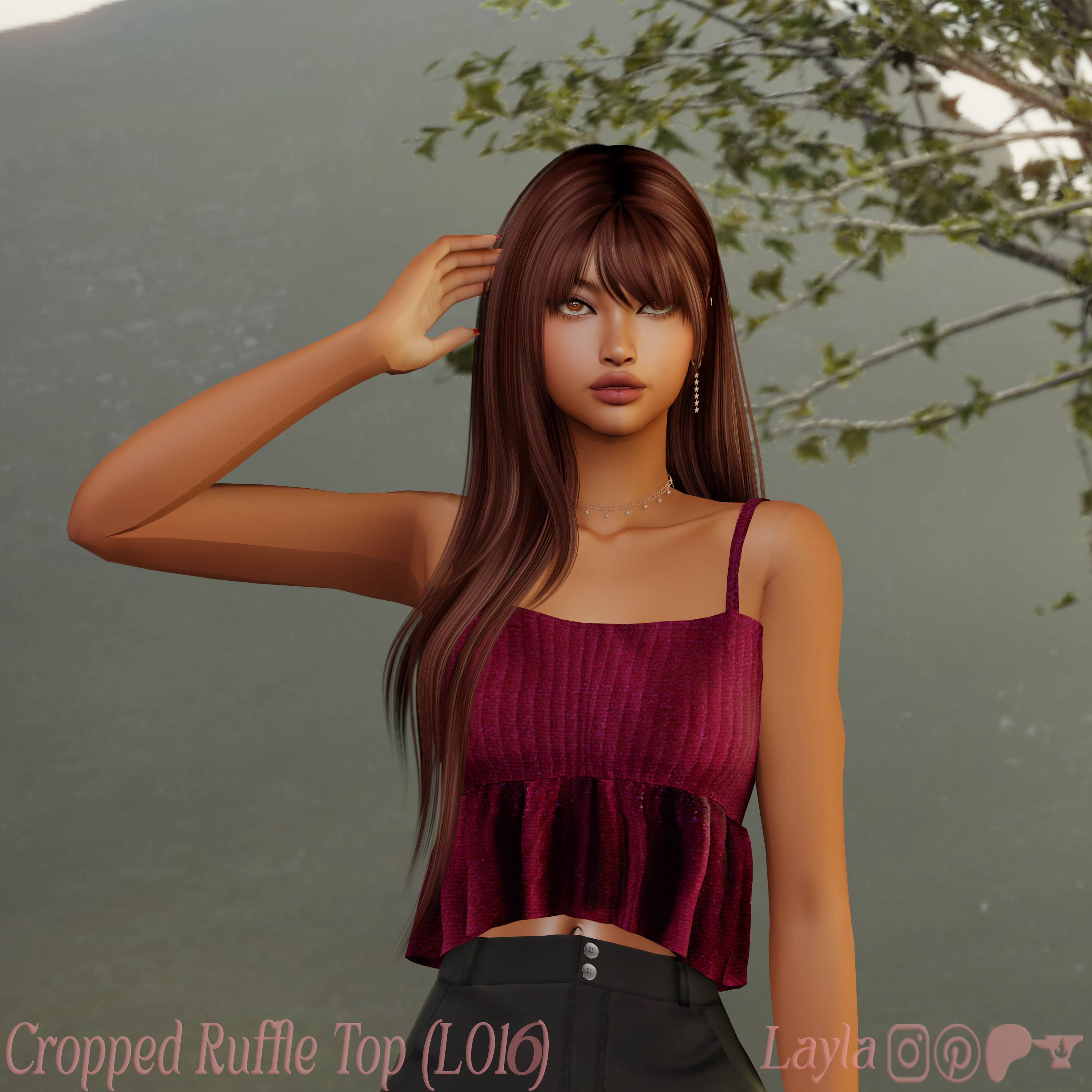 Layla - Cropped Ruffle Top (L016) - The Sims 4 Create a Sim - CurseForge