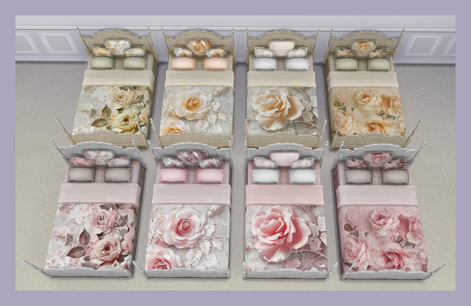 Romance and Roses - Bed, End Table, Rugs - Gallery - The Sims 4 Build ...