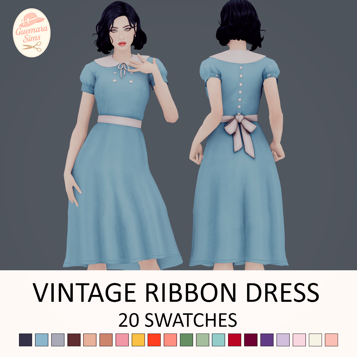 Vintage Ribbon Dress - Gallery - The Sims 4 Create a Sim - CurseForge