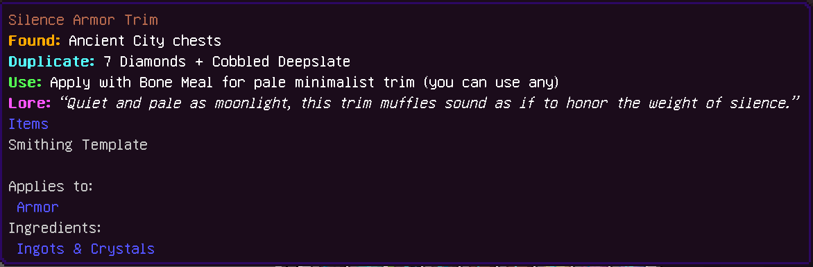 SMITHING TEMPLATES DESCRIPTIONS - Gallery - Minecraft Bedrock Texture ...