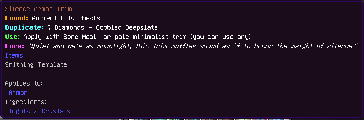 SMITHING TEMPLATES DESCRIPTIONS - Gallery - Minecraft Bedrock Texture ...