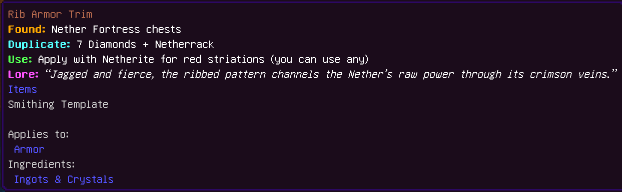 SMITHING TEMPLATES DESCRIPTIONS - Gallery - Minecraft Bedrock Texture ...